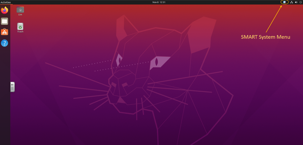 SMART System Menu not appearing in the system tray on the Ubuntu desktop